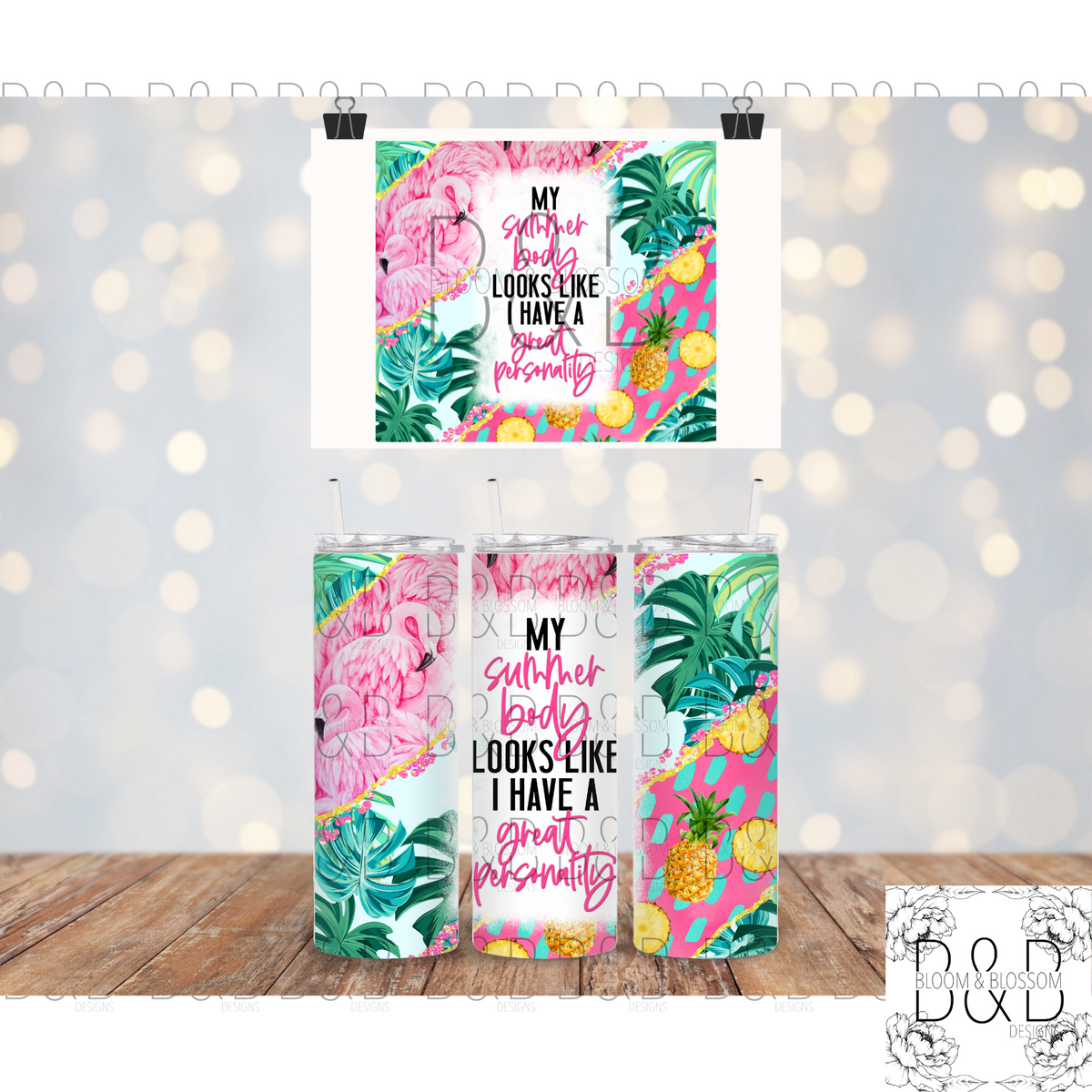 My Summer Body 20oz 25oz Full Wrap Sublimation Print | Bloom & Blossom ...